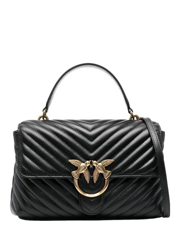 Pinko Quilted Leather Shoulder Bag - Black