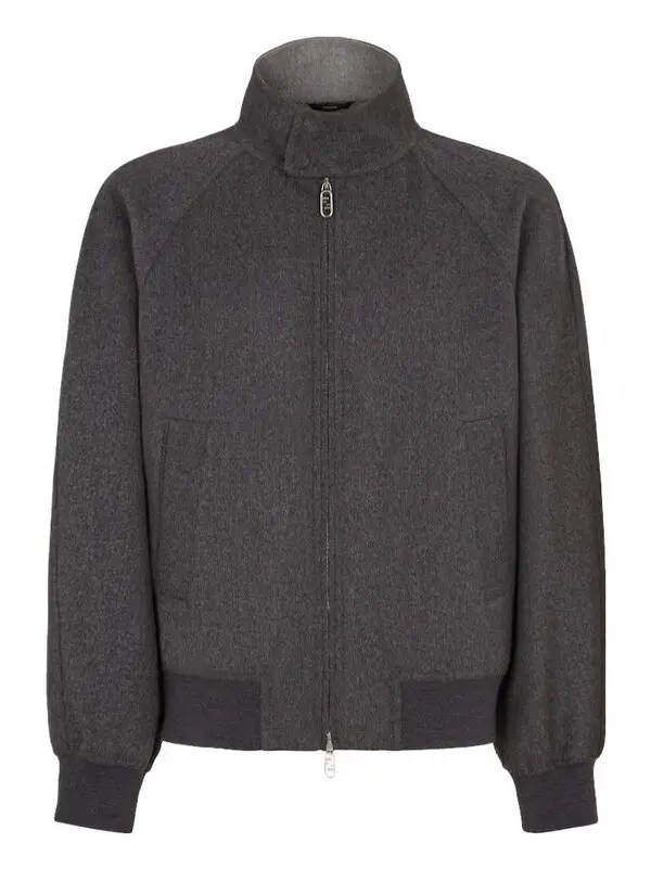 Fendi Zip-up Jacket With High Neck - Grey