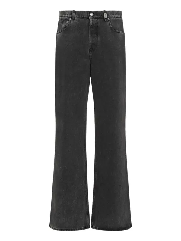 Alexander McQueen Logo Patch Wide-leg Jeans - Blackwashed