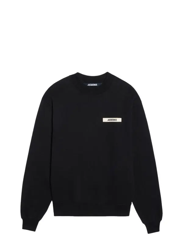 Jacquemus Le Sweatshirt Gros Grain Top - Black