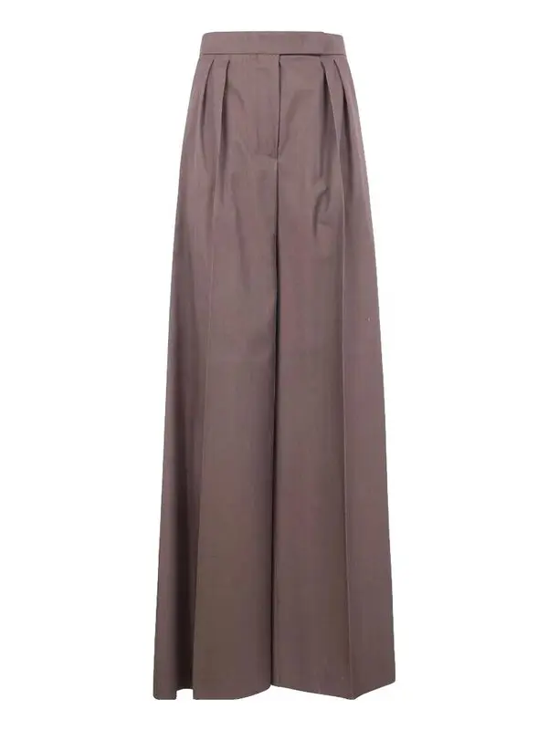 Max Mara Pleated High-waisted Wide-leg Trousers - Gray