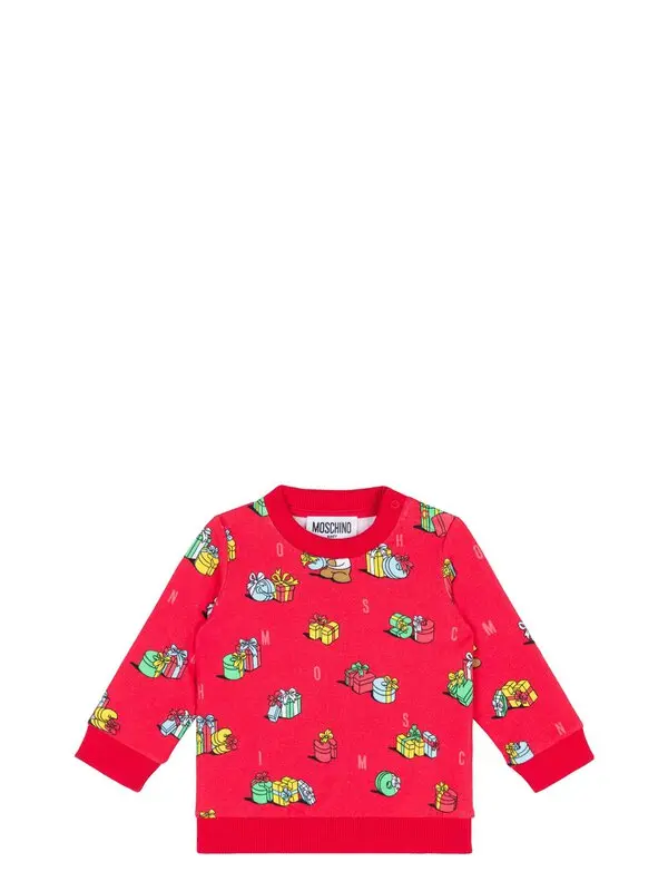 Moschino Graphic Print Cotton Sweatshirt - Red