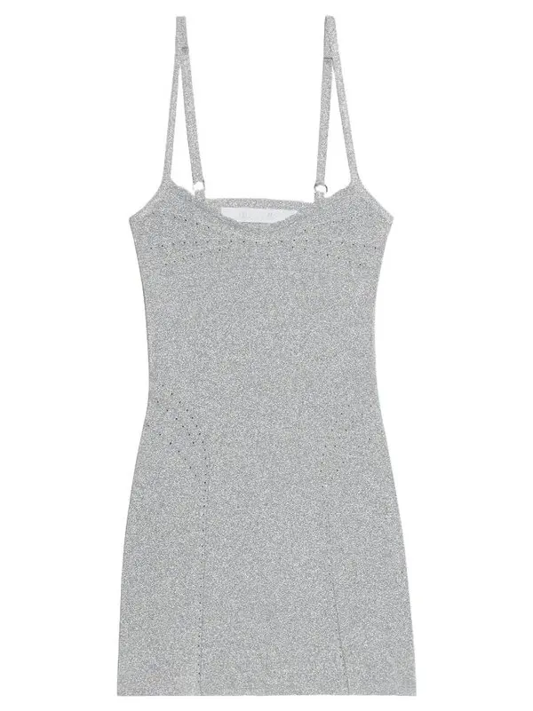 Jacquemus Fiesta Glitter Mini Dress - Gray