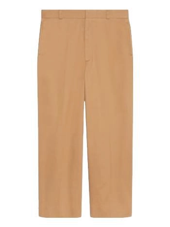 Gucci Twill Straight Leg Trousers - Nude