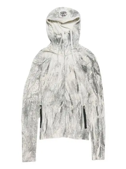 Acne Studios Tie-dye Full-zip Hoodie With Logo Trim - Faded Black