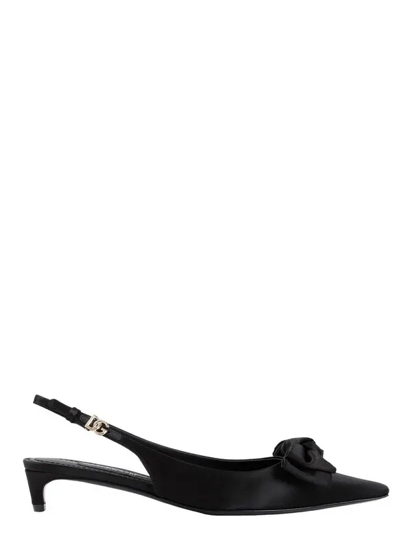 Dolce & Gabbana Bow Detailed Slingback Pumps - Black