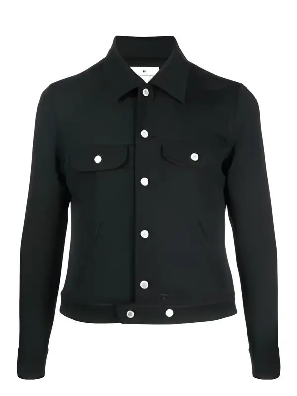 COURREGES Twill Trucker Jacket With Logo Detail - Black