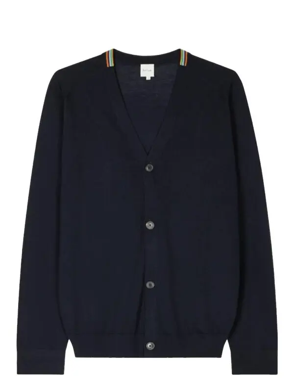 Paul Smith Signature Stripe Cardigan - Deep Navy Blue