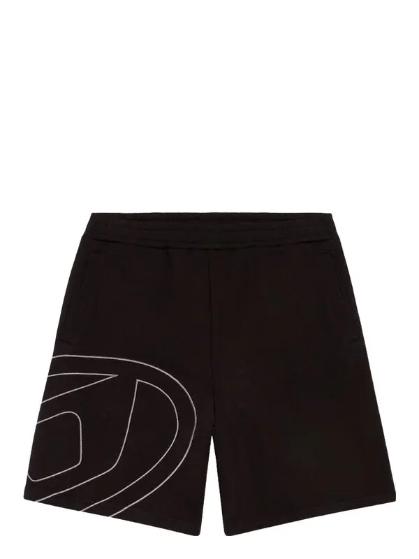 DIESEL® P-crow Megoval Maxi D Logo Sweat Shorts - Black
