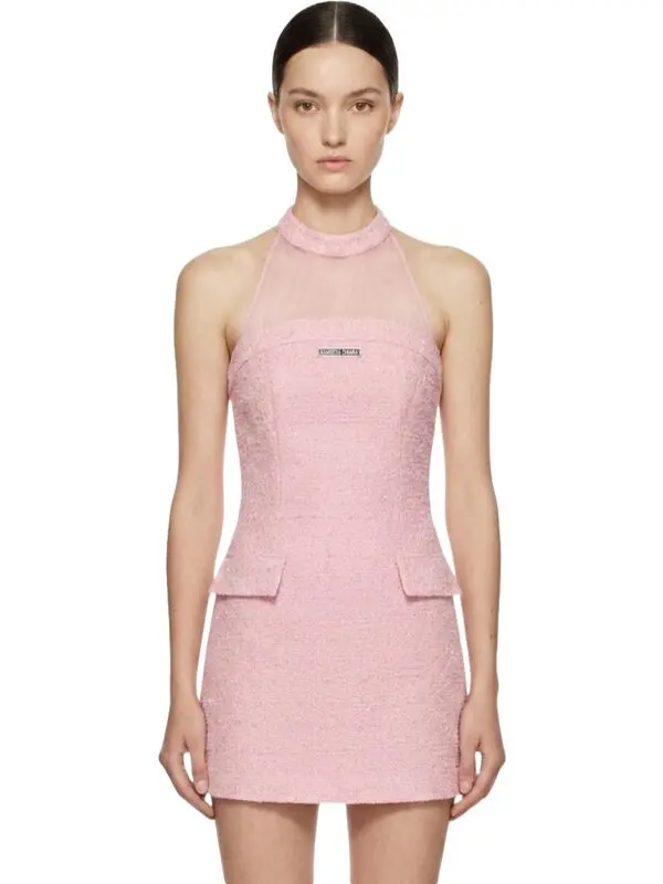 Marissa Chiara Sleeveless Halterneck Embellished Dress - Pink
