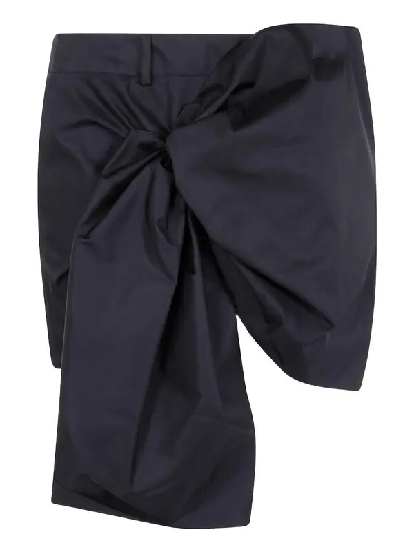 N.21 Draped Bow Mini Skirt - Black