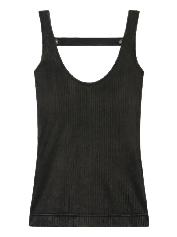 Givenchy Open-back Sleeveless Top With Lace Detail - Black