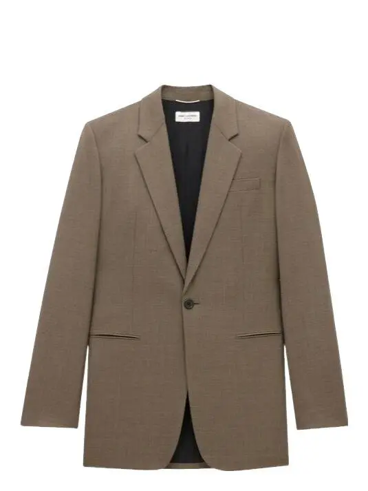Saint Laurent Wool Jacket - Taupe