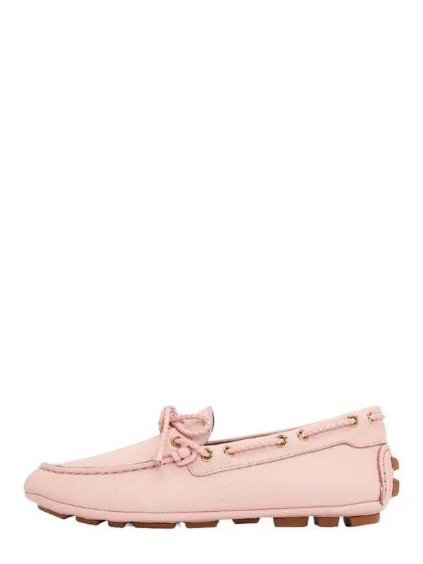 Bally Round-toe Flats With Logo Detail And Lace-up Closure - Pink
