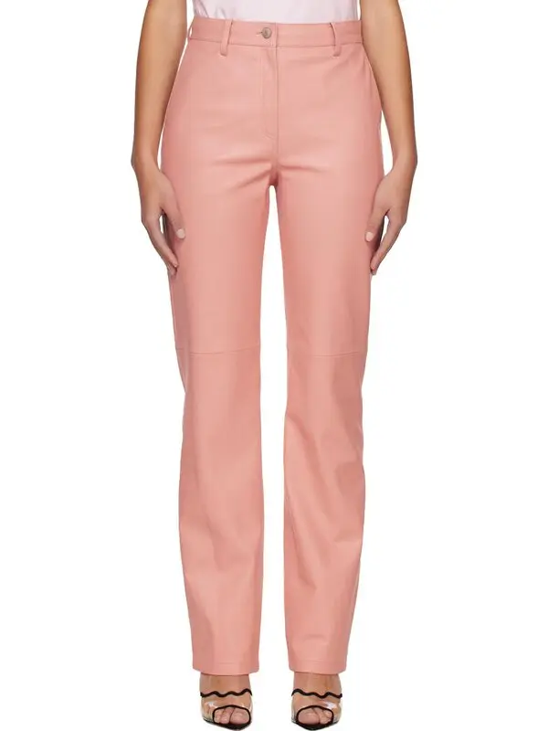Magda Butrym Belt Ring Casual Pants - Pink