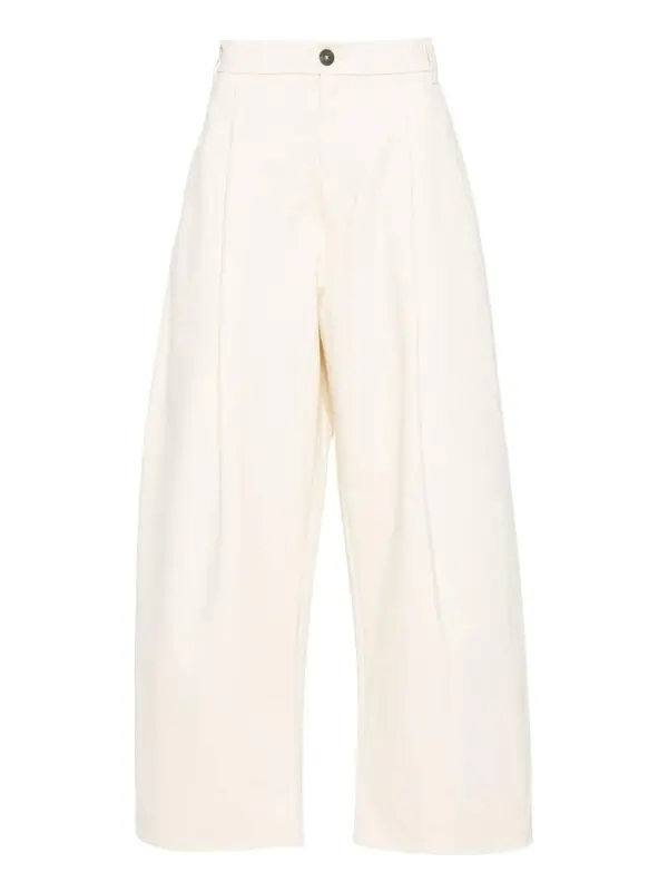 Studio Nicholson Wide-leg Pleated Trousers - Cream