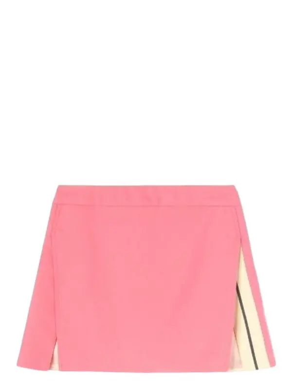 Palm Angels High Waist A-line Mini Skirt With Logo Belt - Pink