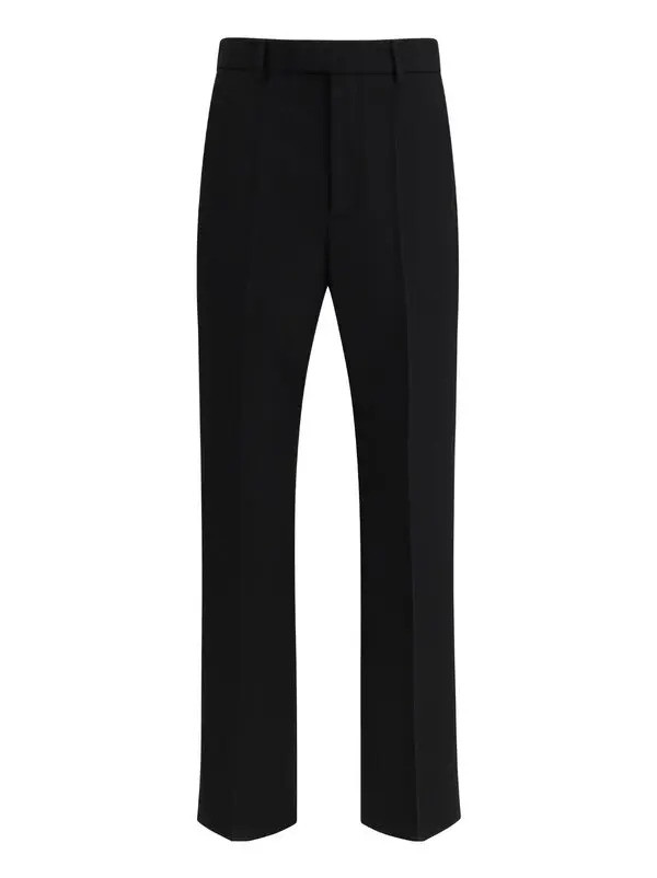 Valentino Garavani Logo Plaque Straight Leg Pants - Black