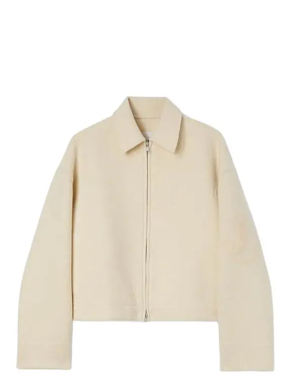 JIL SANDER Zip-up Straight Hem Jacket - Pearly