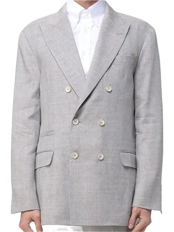 Brunello Cucinelli Double-breasted Blazer - Gray