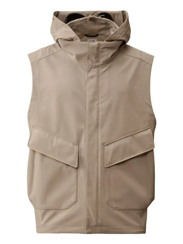 C.P. COMPANY Shell-r Goggle Gilet - Dove-grey