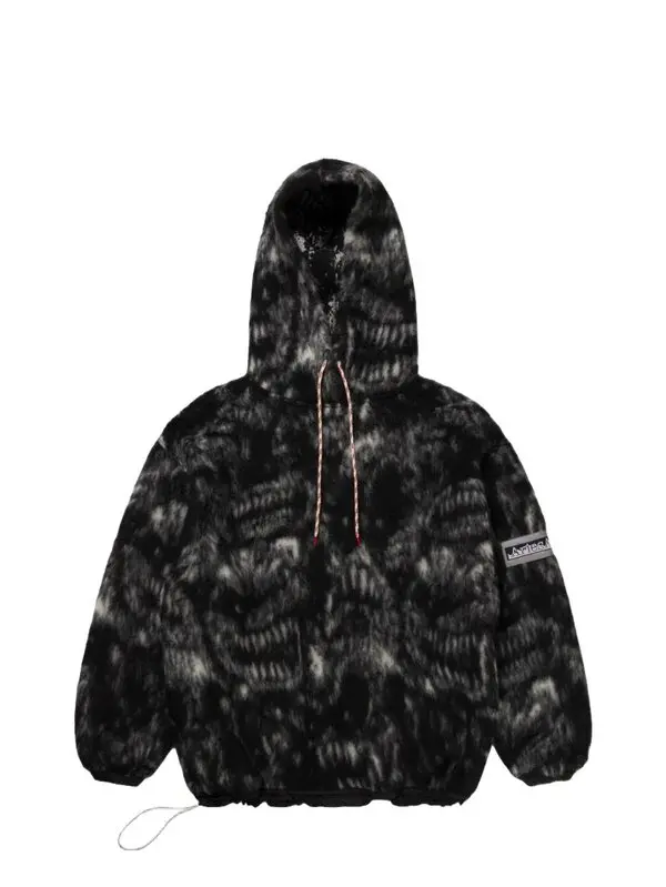 Aries Logo-patch Drawstring Hoodie - Black