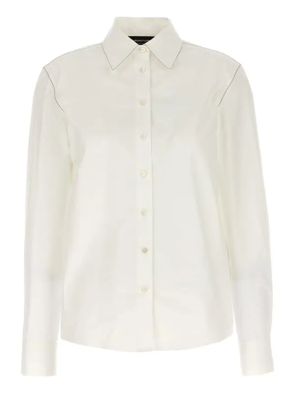 Fabiana Filippi Long-sleeved Shirt With Embellished Details - White