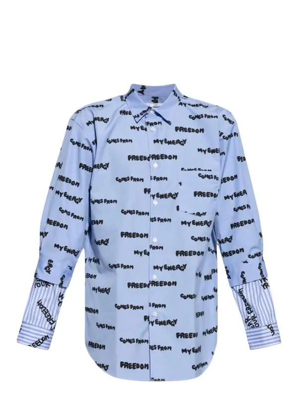 Comme Des Garçons Logo Shirt - Blue