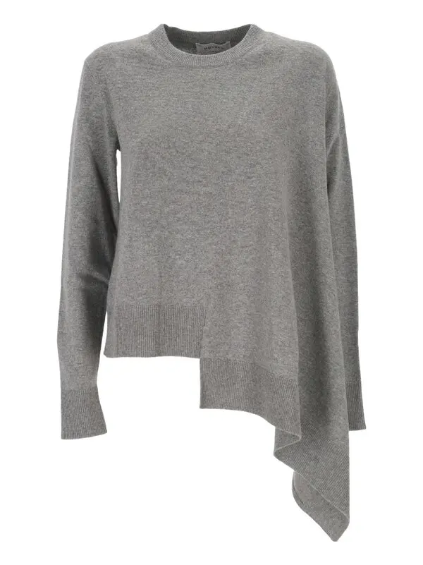 Alexander McQueen Asymmetrical Crew Neck Sweater - Grey