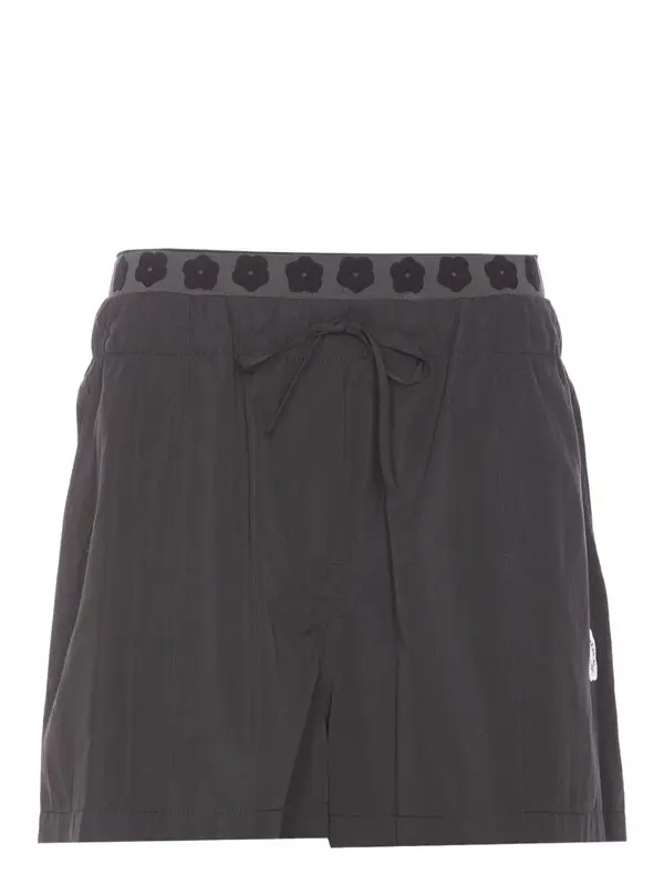 Kenzo Boke Flower Patch Drawstring Shorts - Black