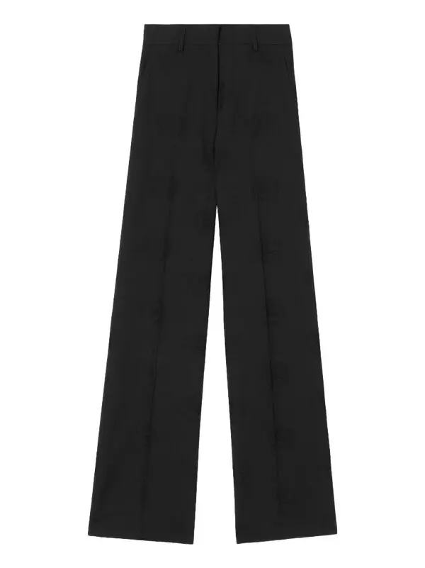 Burberry High-rise Wide-leg Trousers - Black