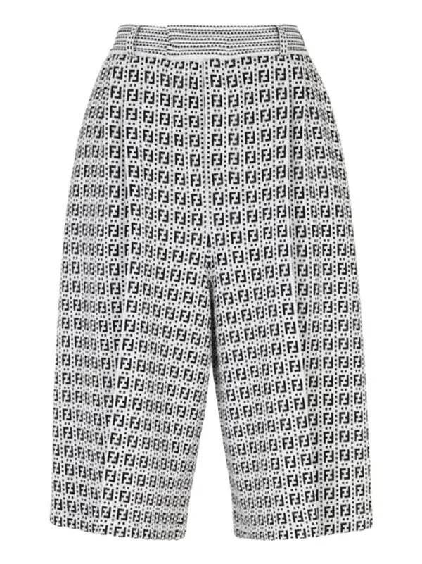 Fendi Ff Pattern Jacquard Trousers - White