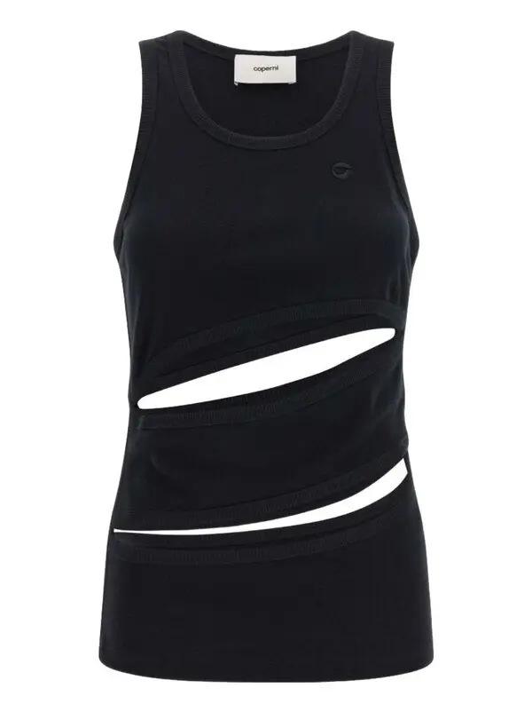 Coperni Spiral Cut-out Tank Top - Black