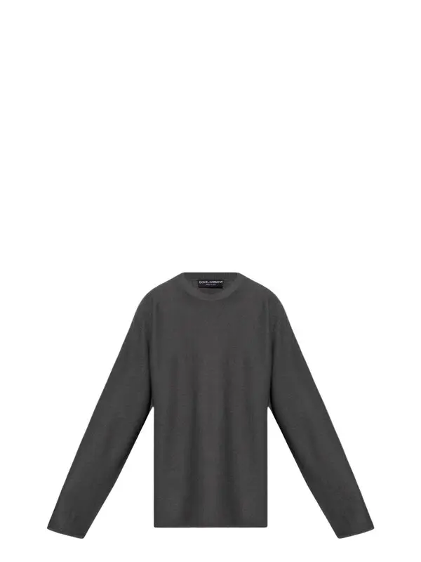 Dolce & Gabbana Logo Patch Crewneck Jumper - Grey