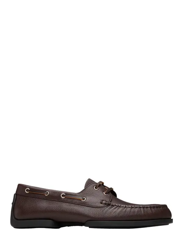 JIL SANDER Ruched Detailed Loafers - Mahogany Color