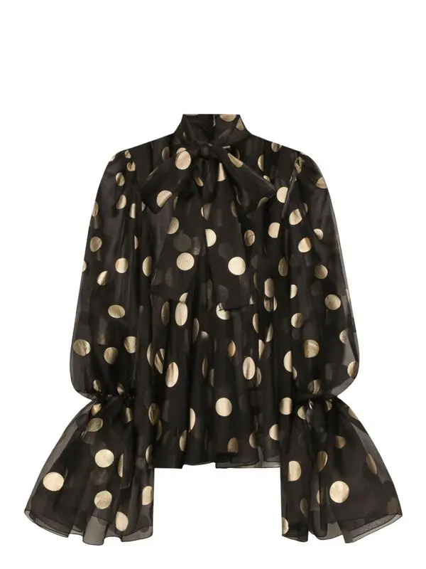 Dolce & Gabbana Polka Dot Blouse - Black