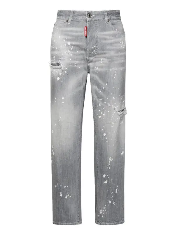 Dsquared2 Distressed Spotted Washed Jeans - Gray