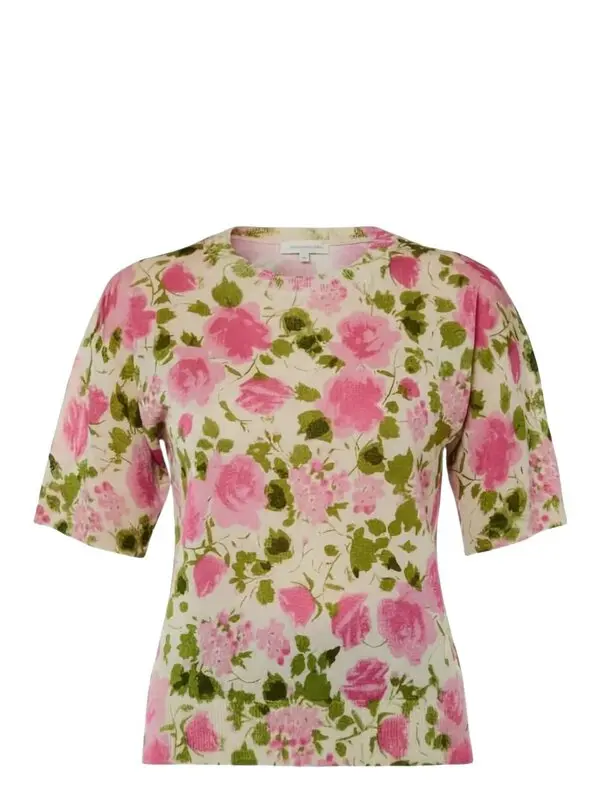 Liu Jo Floral Print Crewneck Top - Nude