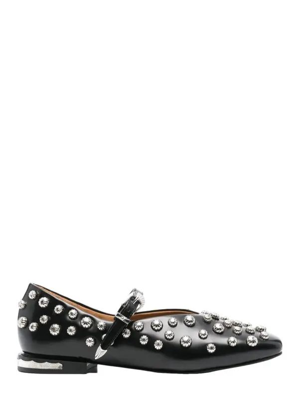 Toga Rivet Ballet Flats - Black