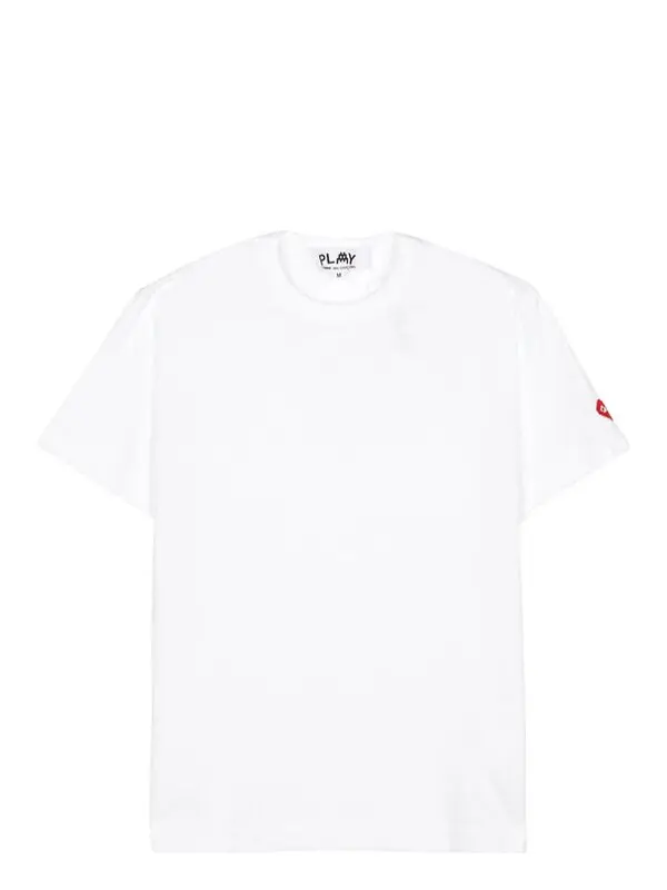 Play Comme Des Garcon Logo-patch Crew-neck T-shirt - White