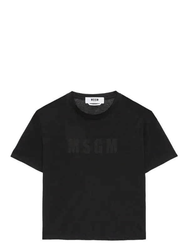 MSGM Logo-embossed Crewneck T-shirt - Black