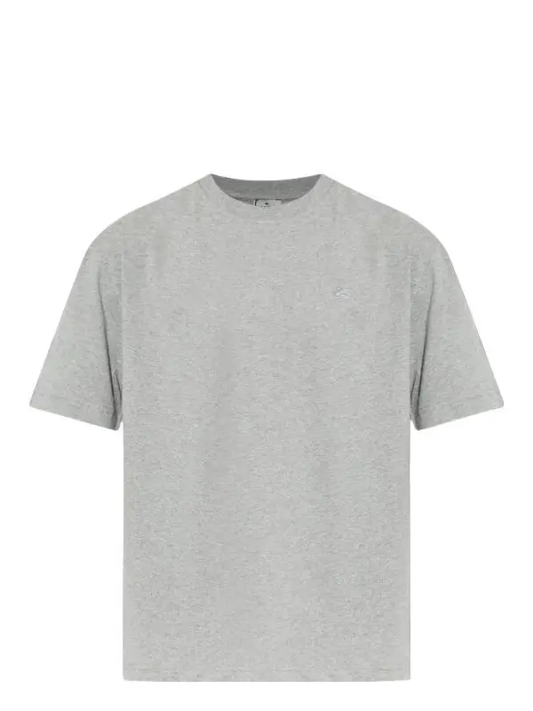Etro Logo Embroidered T-shirt - Gray