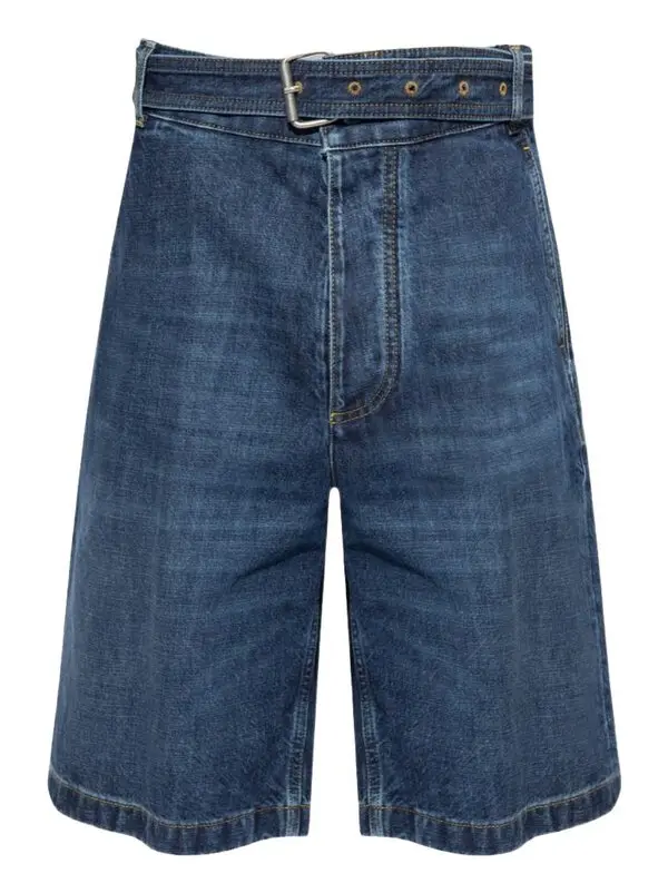 Bottega Veneta Belted Denim Shorts - Blue