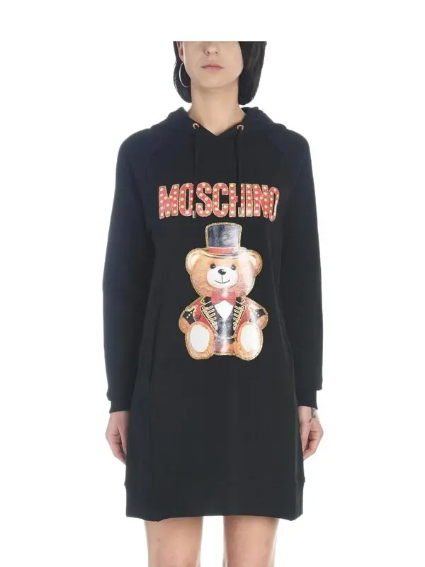 Moschino Circus Teddy Hoodie Dress - Green
