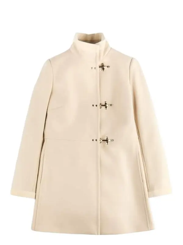 FAY Virginia Polo Neck Coat - Natural