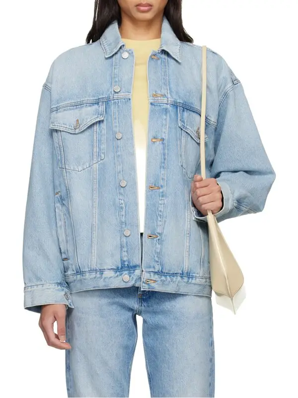 AGOLDE Long Sleeve Button-up Denim Jacket - Blue