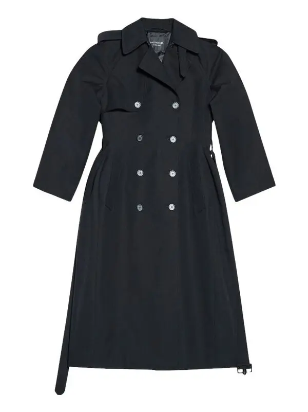 Balenciaga Hourglass Trench Coat - Black