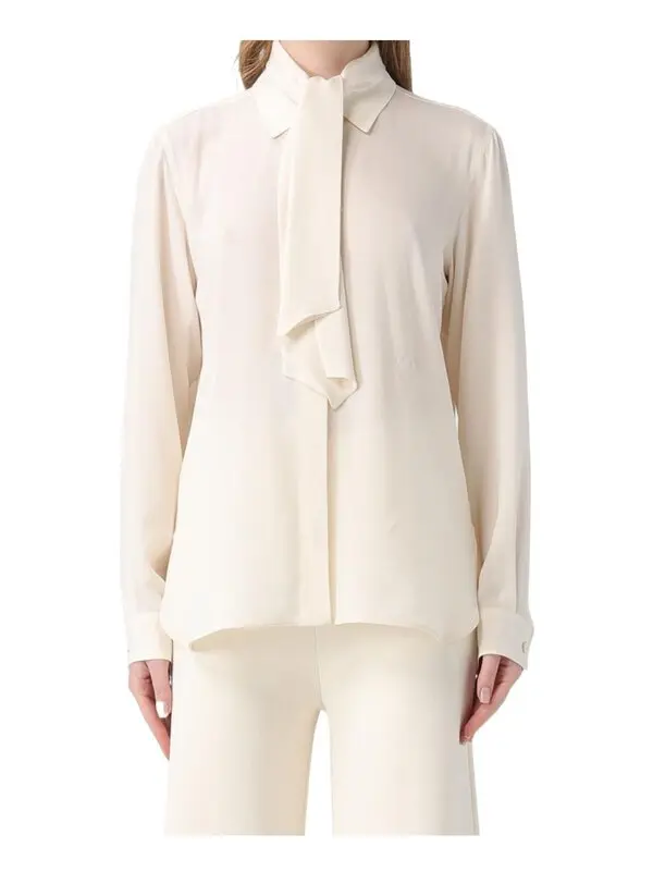 Max Mara Tie-neck Shirt - Ivory White
