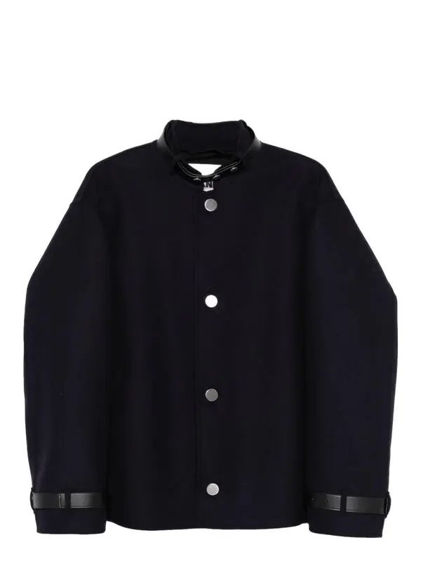JIL SANDER Wool Jacket With Lace Cuffs - Blue