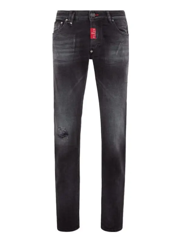 Philipp Plein Logo Plaque Skinny-cut Jeans - Black